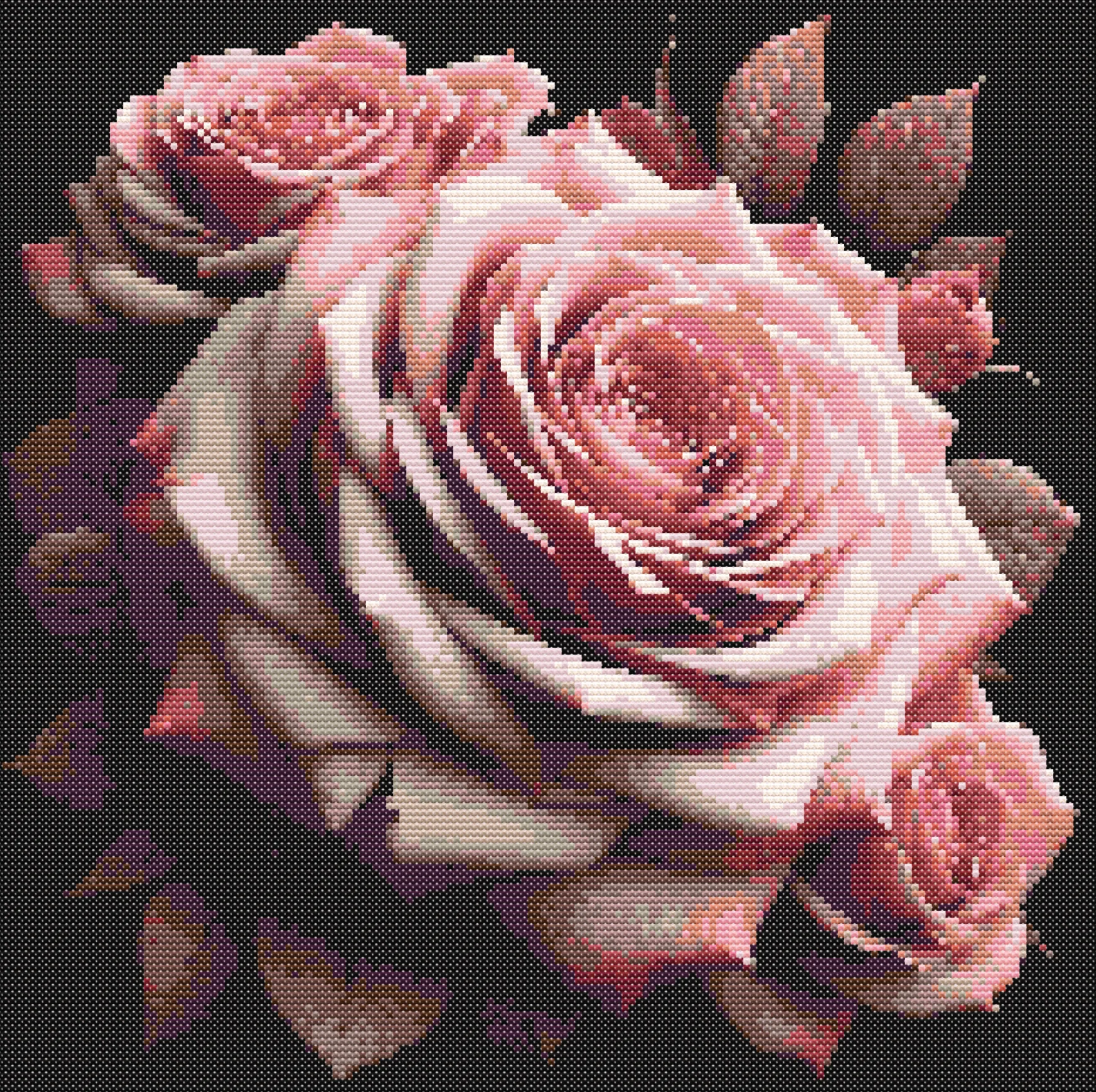 Cross-stitch pattern “Blush pink rose” | Needle Thread